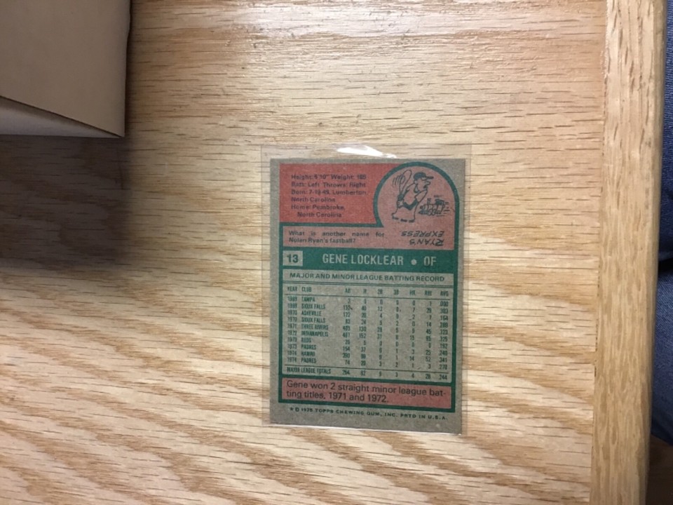 1975 Topps Baseball Gene Locklear San Diego Padres Card #13 | eBay