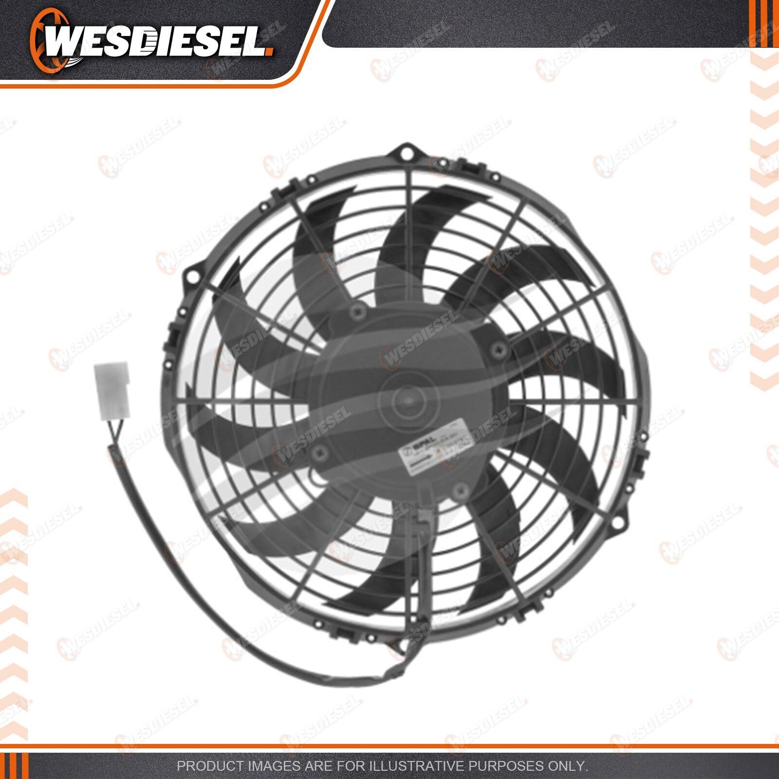 Spal Universal Airflow 10" 24V Skew Blade Fan - Puller 3.9Amps 94W ...