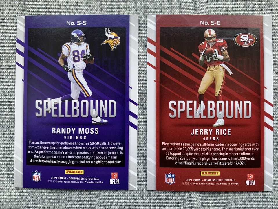 2021 Panini Spellbound 2-Card Legend Lot Jerry Rice Randy Moss | eBay