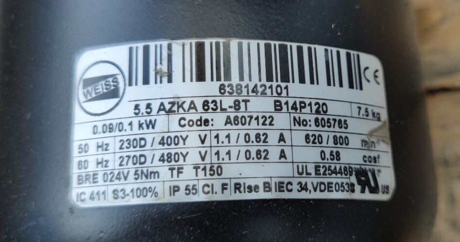 WEISS 5.5AZKA 63L-8T B14P120 Motor | eBay