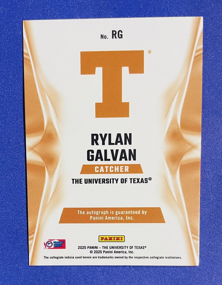 Auto RYLAN GALVAN Diamond Ice 2025 Panini - NIL TEXAS: Private Signings ...