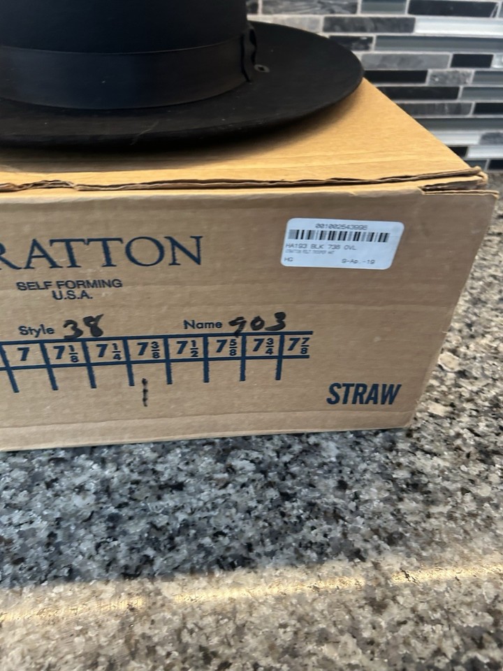 NEW Stratton Sheriff Style FELT Hat Brim Oval BLACK In Box Sz 7 3/8 | eBay