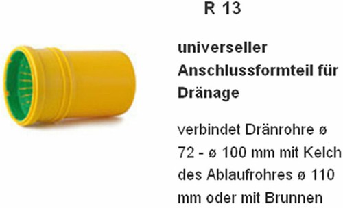 DRAINAGE- ROHR VERBINDER BOGEN T-STÜCK Ø 72 - 100 MM STOPFEN ...