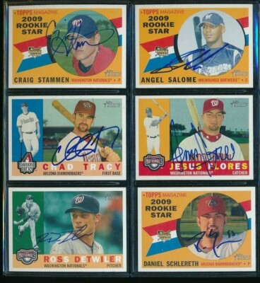 Lot (6) 2009 Topps Heritage #121 547 328 201 552 Signed Autograph (MM16 ...