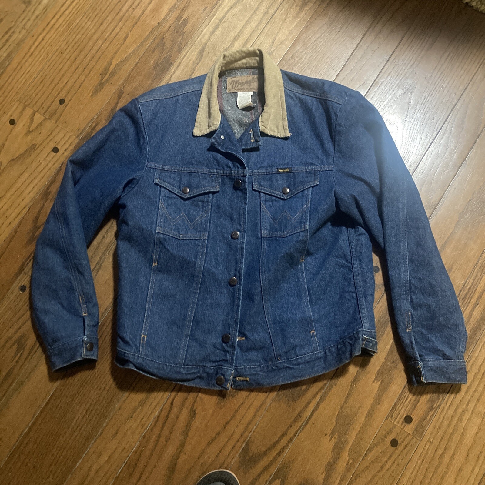 Vintage WRANGLER BLANKET LINED Denim Jean Jacket West… - Gem