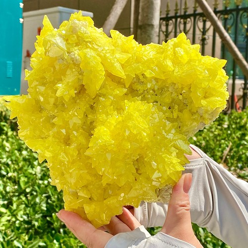 5.9LB - Natural bright yellow sulfur crystal quartz crystal mineral ...