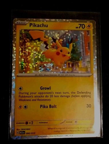Pikachu HP70 2023 Reverse Holo Collectible Pokemon Card No. 006/015 | eBay