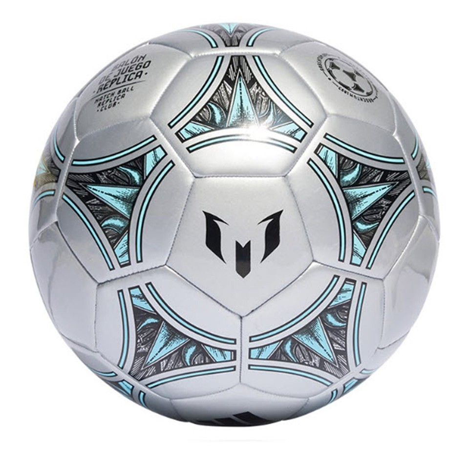 Adidas Unisex MESSI Club Soccer Ball Silver Blue Football SZ5 Match ...