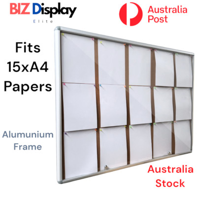 Lockable Indoor Notice Board 15xA4 Wall Mount Corkboard Pin Board | eBay