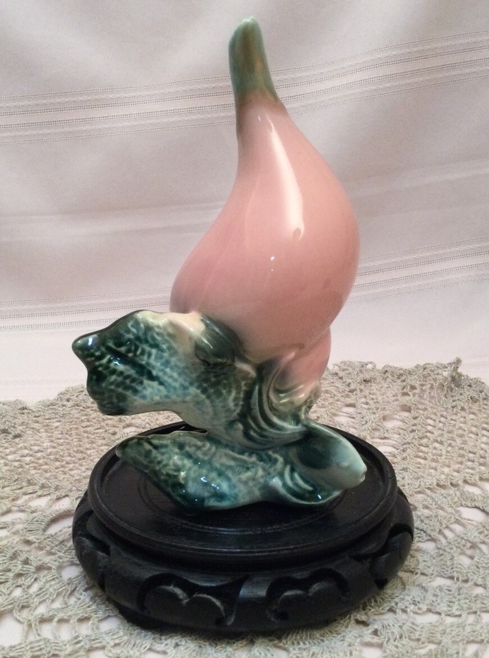 🏺Hull Pottery Ebb Tide Conch Shell Bud Vase Peach Green 7” Tall | eBay