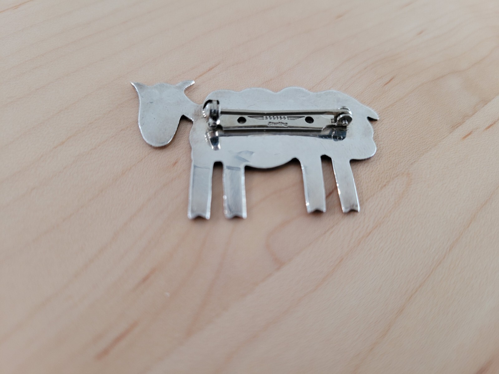 Rare ALLISON LEE 925 Sterling Silver SHEEP Brooch - Gem