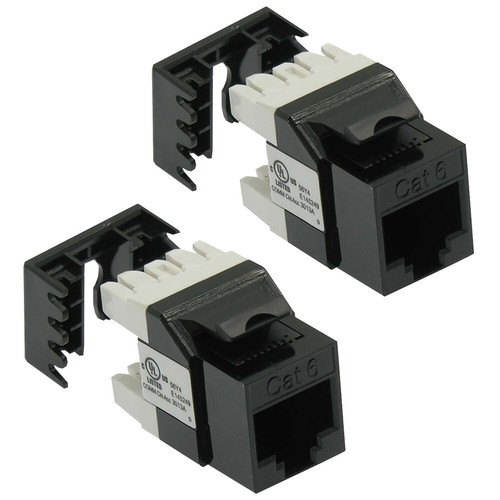 2x CAT6 RJ45 Network LAN Ethernet Keystone Jack 180 Degree 110 Punch ...