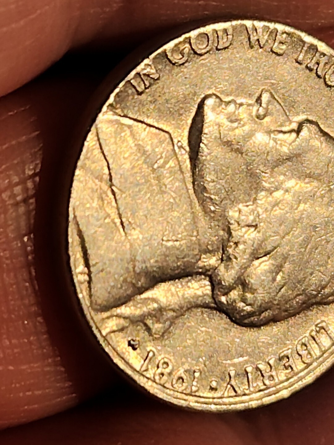 1981-P Jefferson Nickel Large Broadstrike Mint Error, Ungraded, weight ...