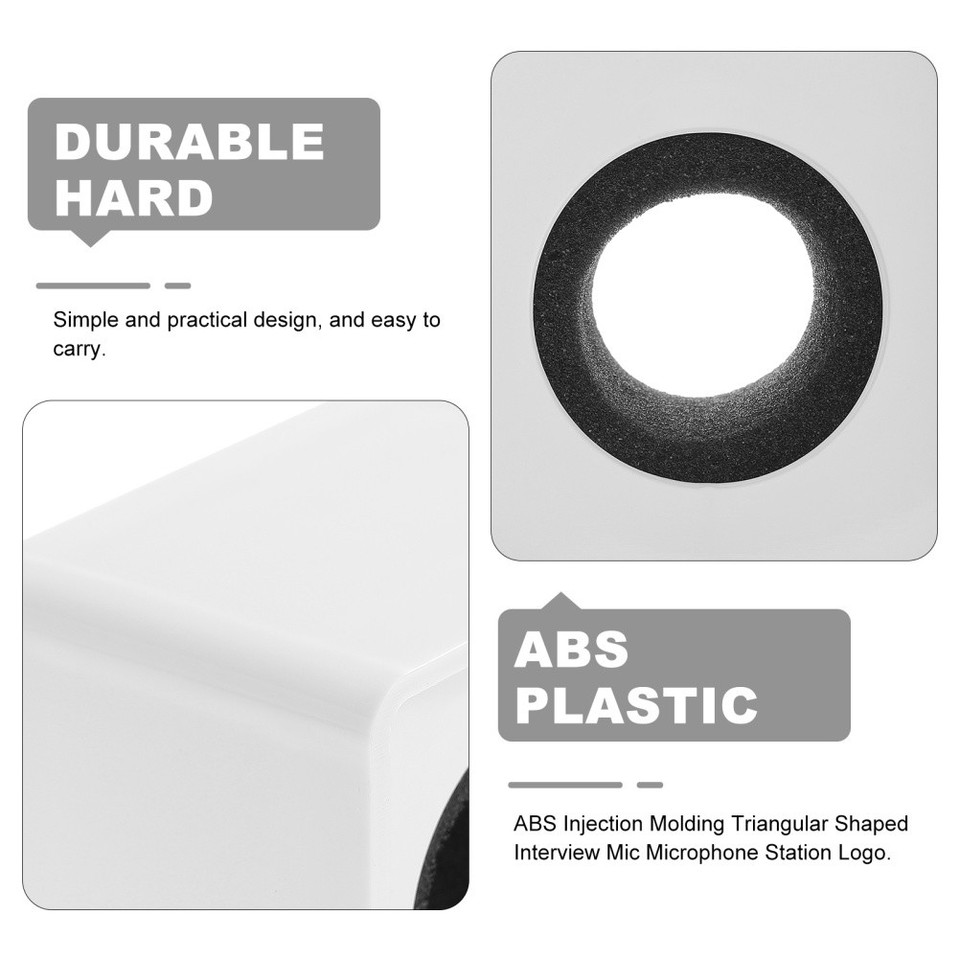 2Pcs Microphone Logo Flag Station: Portable and Small Mic Logo Station ...