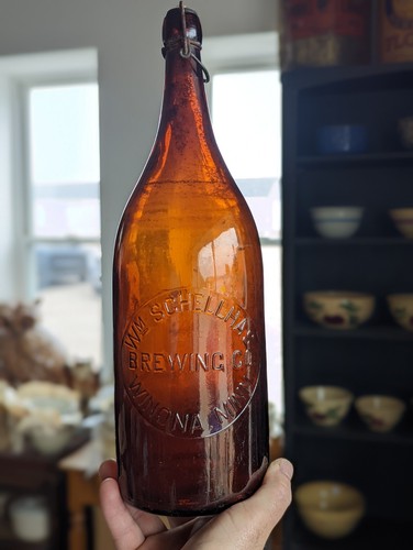 Amber WM SCHELLHAS BREWERY WINONA MINN MINNESOTA Picnic HG BLOB TOP ...