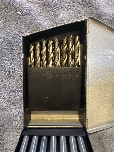 Vintage 26 Pcs A to Z .234 To .413 Drill Bits Huot Index USA Steel Box ...