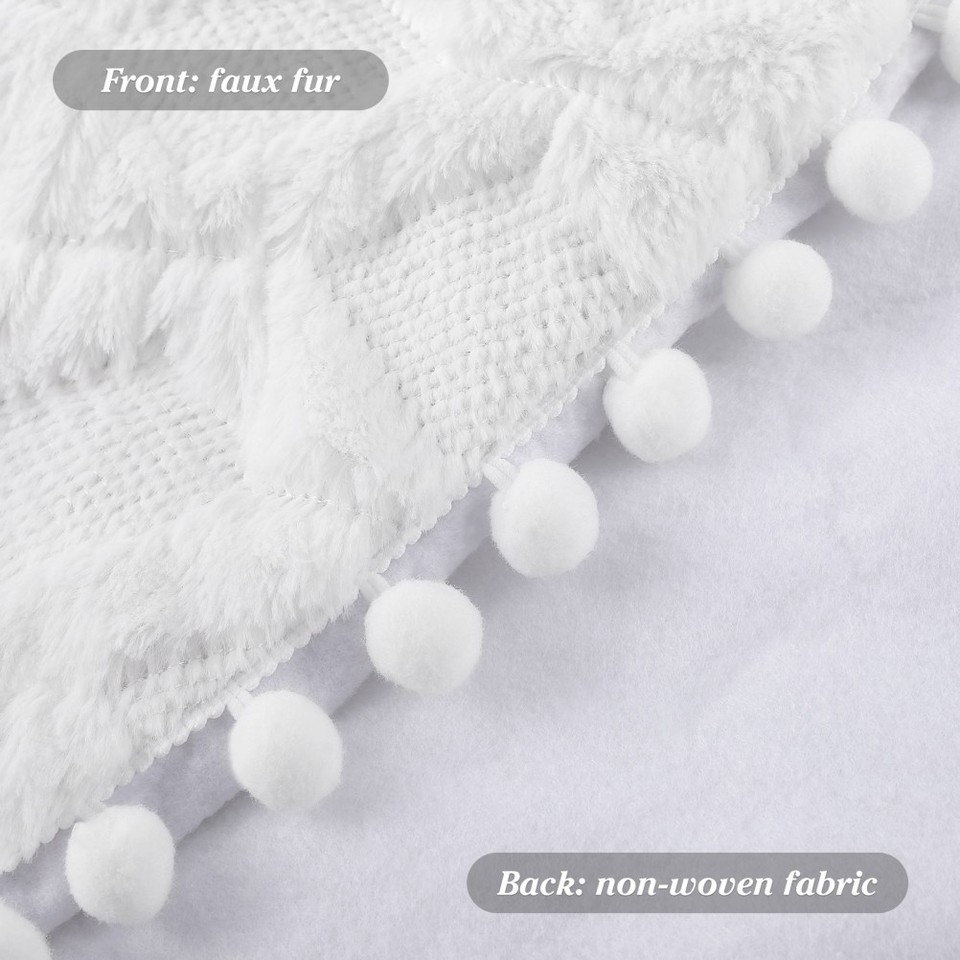 IMIKEYA 91cm Christmas Tree Plush Skirt Furry Xmas Tree Base Cushion ...