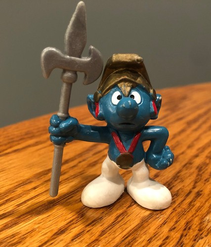 McDonald's The Smurfs Knight Smurf w/ Battle Axe Castle Guard Vintage ...