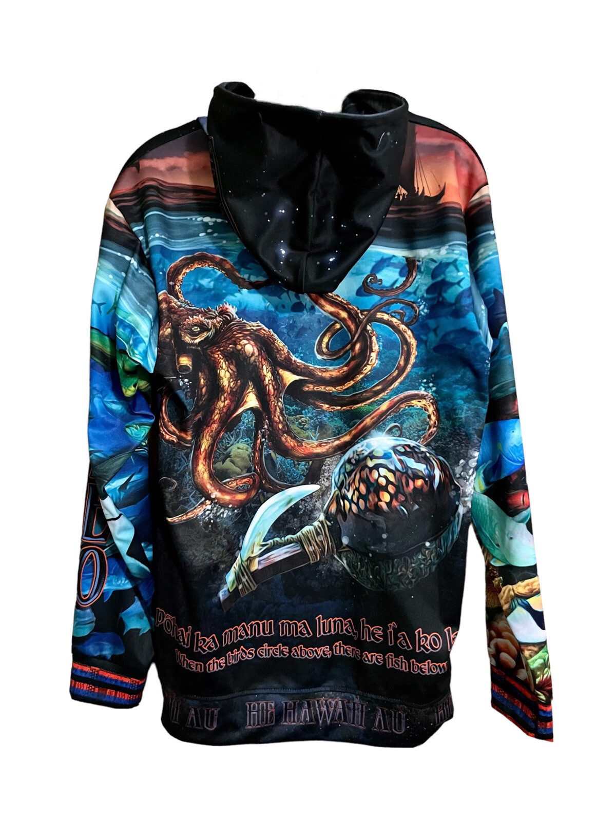 RARE HTF Tako Octopus Ulua Jack Strong Arm Hawaiians Hoodie Sweatshirt ...