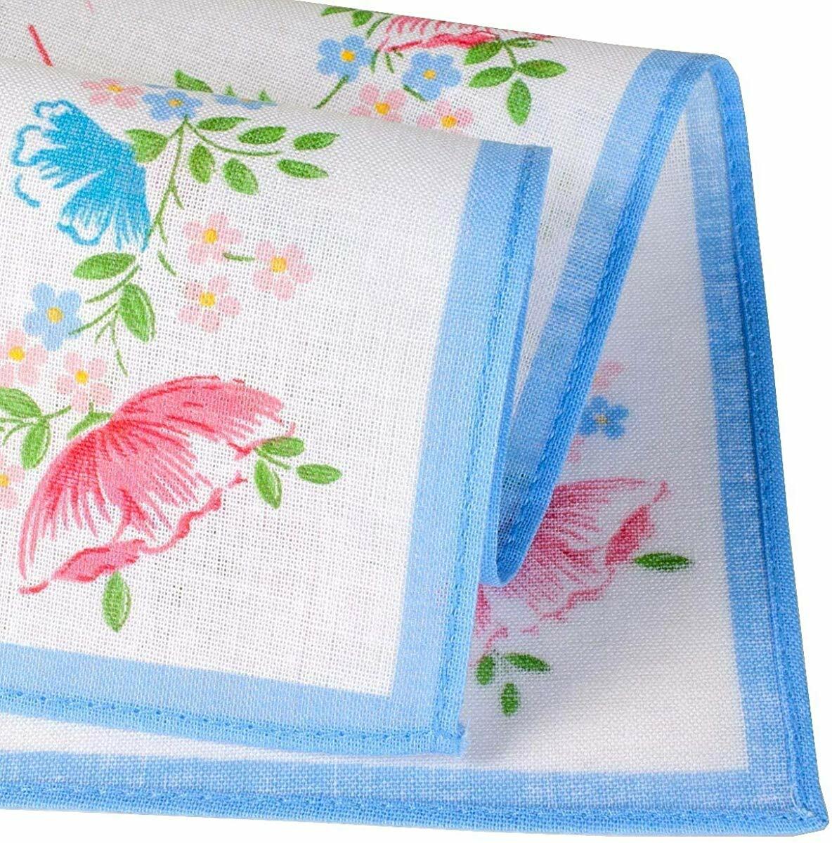 Rosewood Women's Cotton Floral Pattern Handkerchief 12 Pieces US | eBay