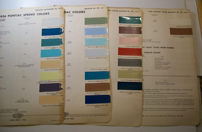 1956 Pontiac car auto DuPont Paint Chips set w/ Spring Colors | eBay