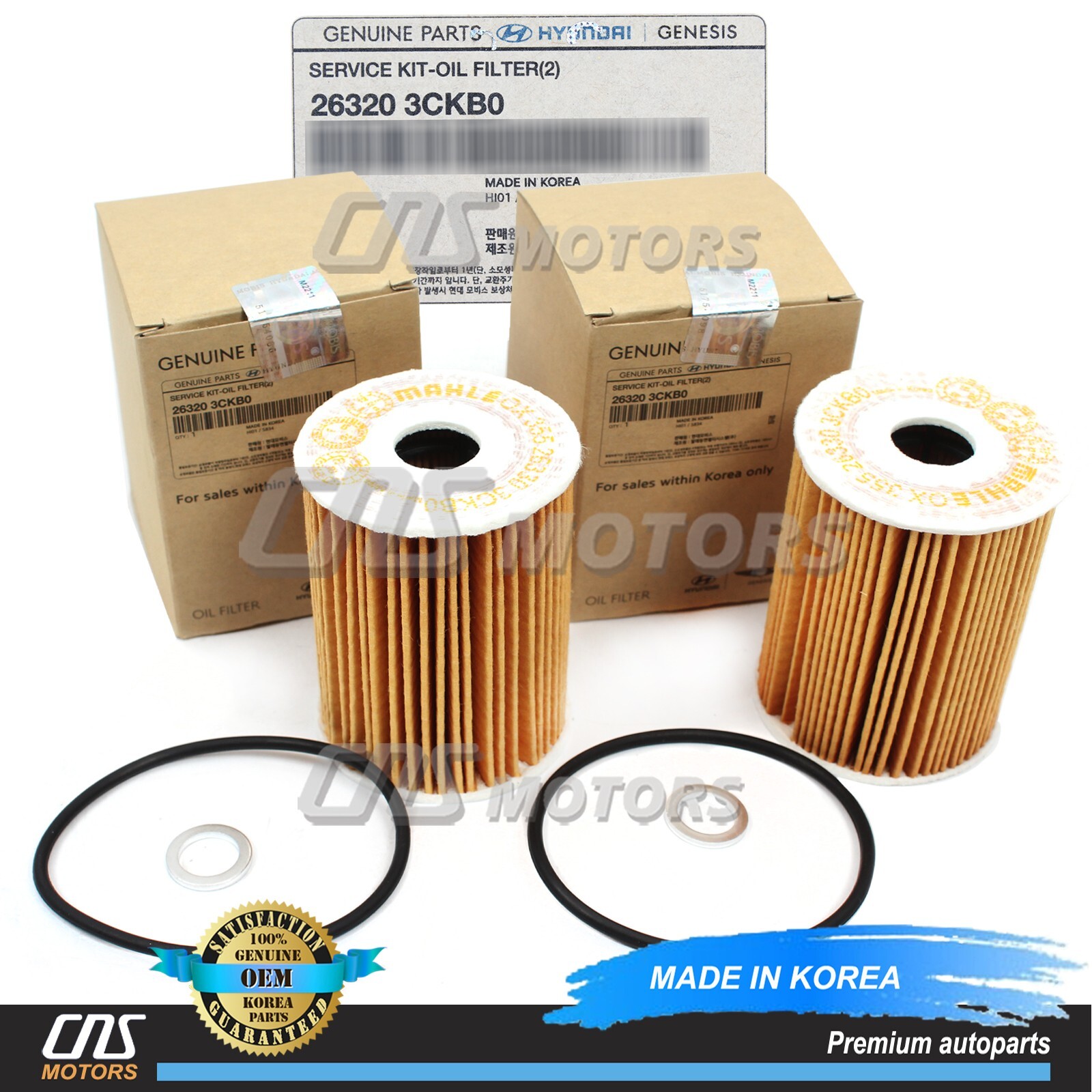⭐GENUINE⭐ Oil Filters 2PACK for 14-23 Genesis Hyundai Kia 3.3L 3.8L ...