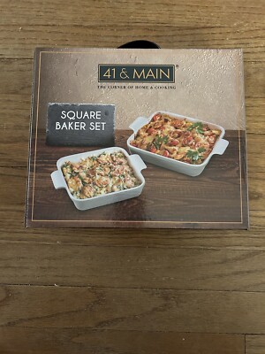 New 41 & Main Square Baker Set Of 2 Stoneware Baking Dishes Mint Green ...