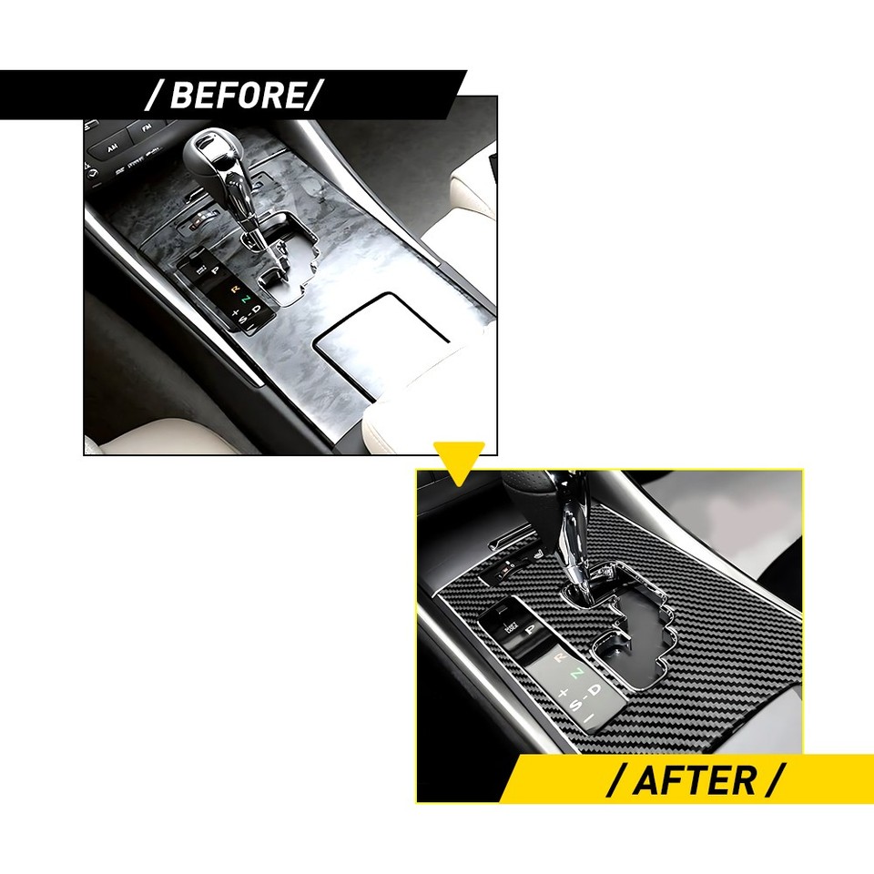 For LEXUS IS250 IS300 IS350 06-12 Carbon Fiber Gear Shift Box Overlay ...