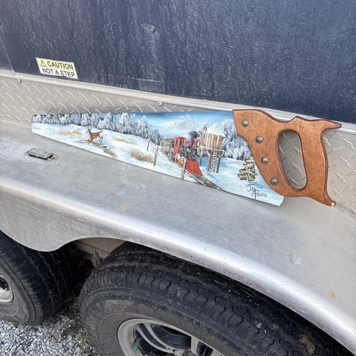 vintage hand painted saw blades, jay perden, deer/ train | eBay