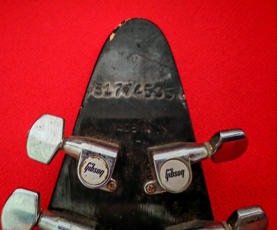 Original Vintage 1984 Gibson Flying V Guitar Headstock with Tuning Pegs ...