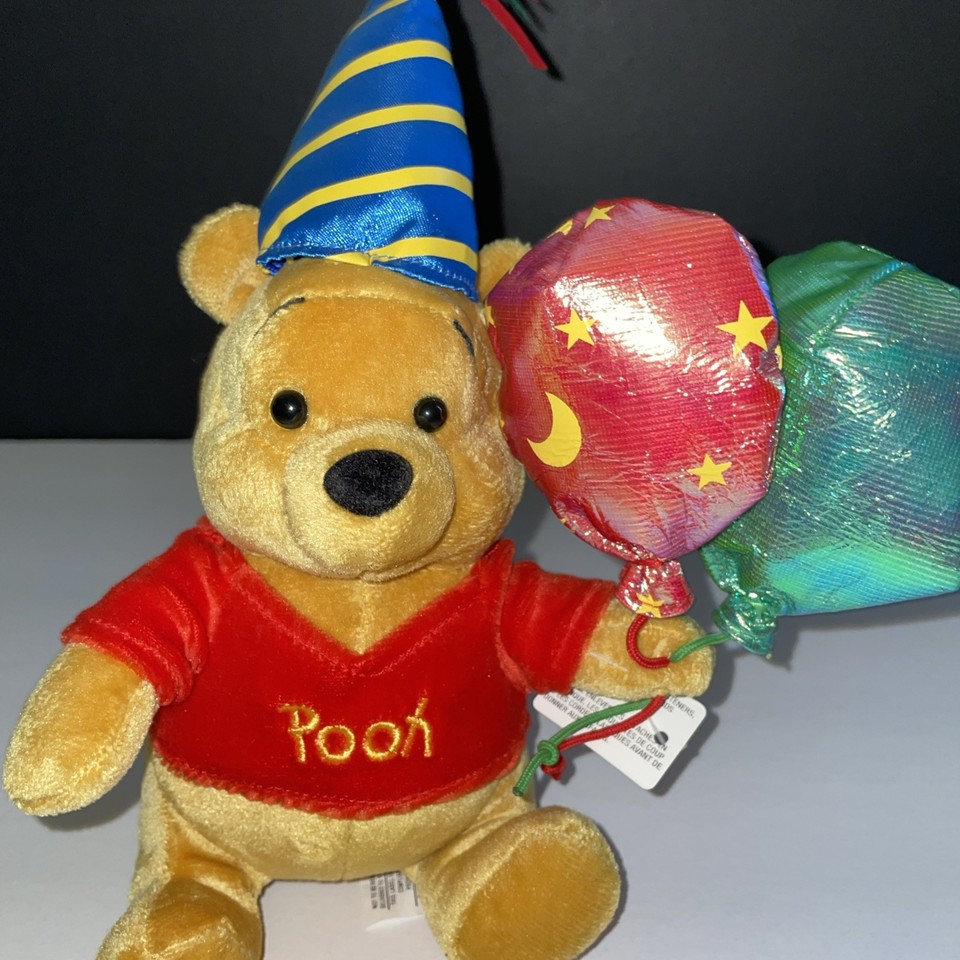 The Disney Store Winnie the Pooh Pooh Party Birthday Balloons Plush 8 ...