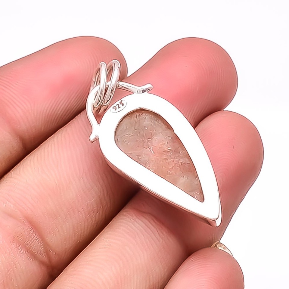 Golden" Sunstone - Madagascar 925 Sterling Silver Handmade Pendant 1.56" sku3 | eBay