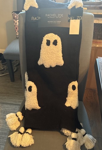 Rachel Zoe Black Ghost Blanket/throw Viral Decorative Halloween 50x70 ...