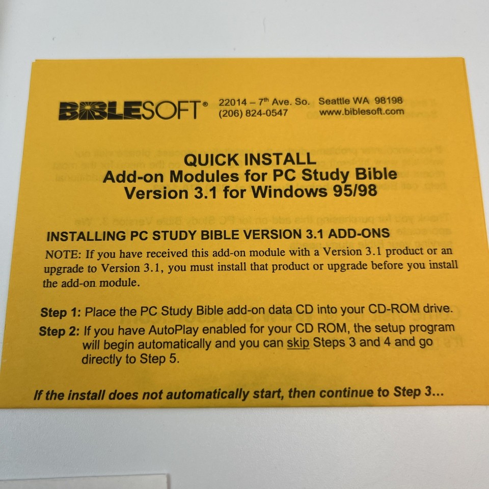 PC Study Bible Version 3.1 Complete Reference Library For Windows ...