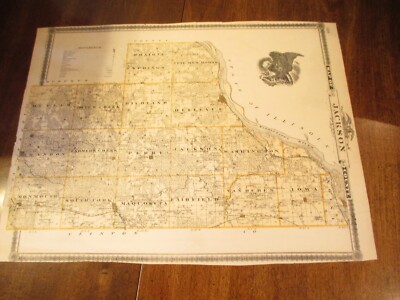 MAP OF JACKSON COUNTY ,IOWA MAP CA 1870-80, PROPERTY OWNERS NAMES | eBay