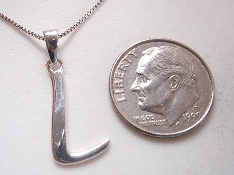 The Letter "L" 925 Sterling Silver Necklace l Initial | eBay
