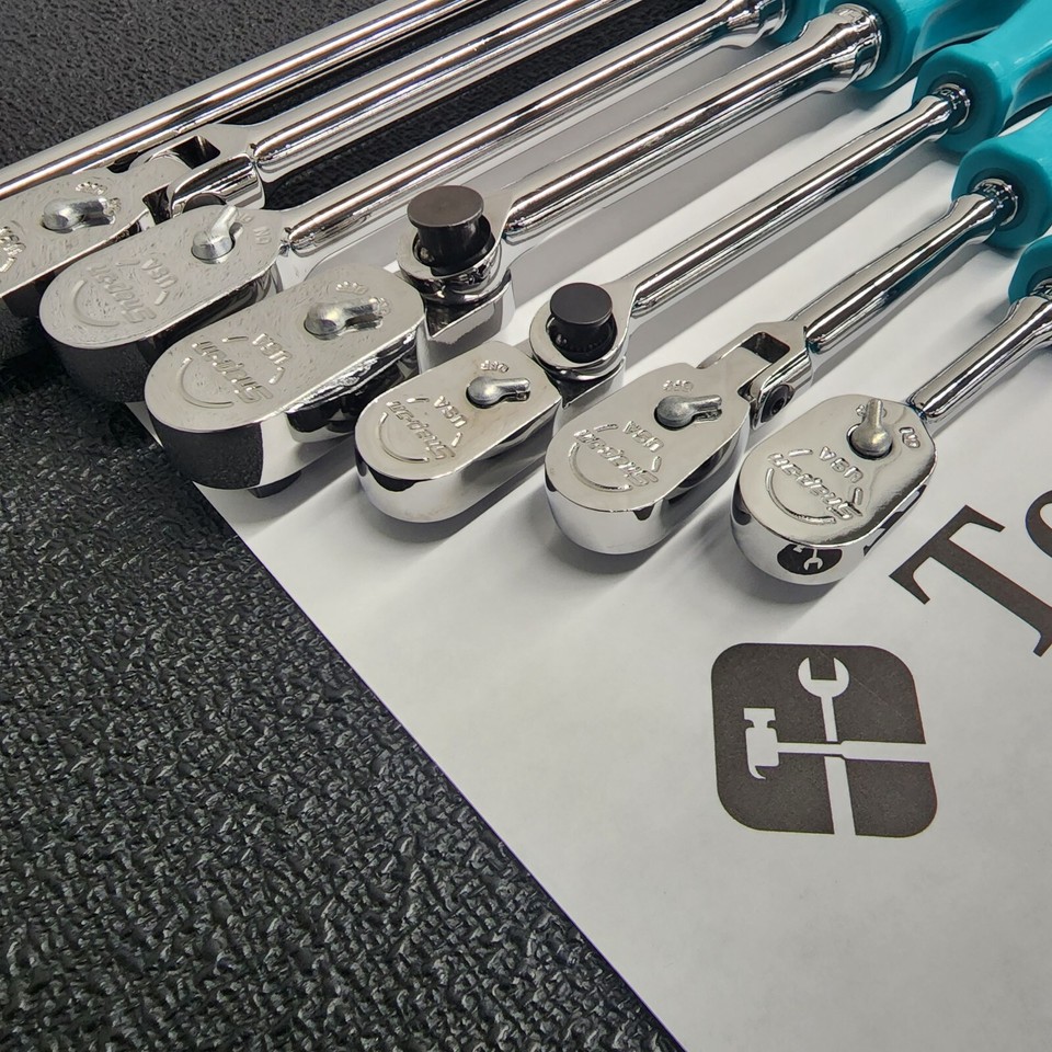 Snap-on Tools USA NEW TEAL 7 Piece 1/4" & 3/8" Drive Assorted Ratchet ...