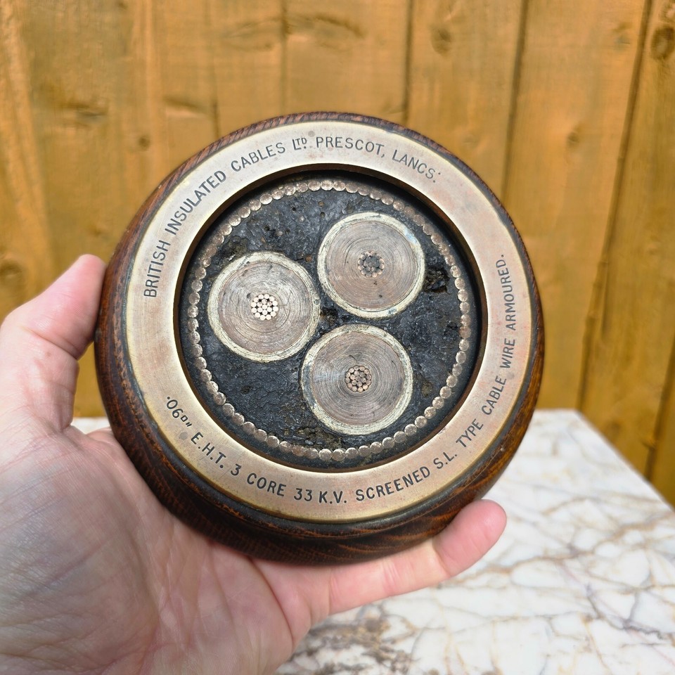 Antique Cable Section Paperweight British Insulated Cables Ltd Lancs | eBay