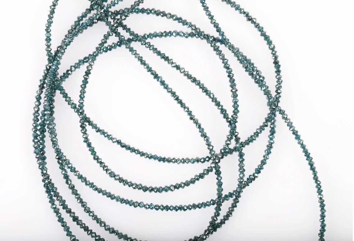 8" Inc Natural Blue Faceted Round diamond beads strand 2-2.5mm Drilled ...