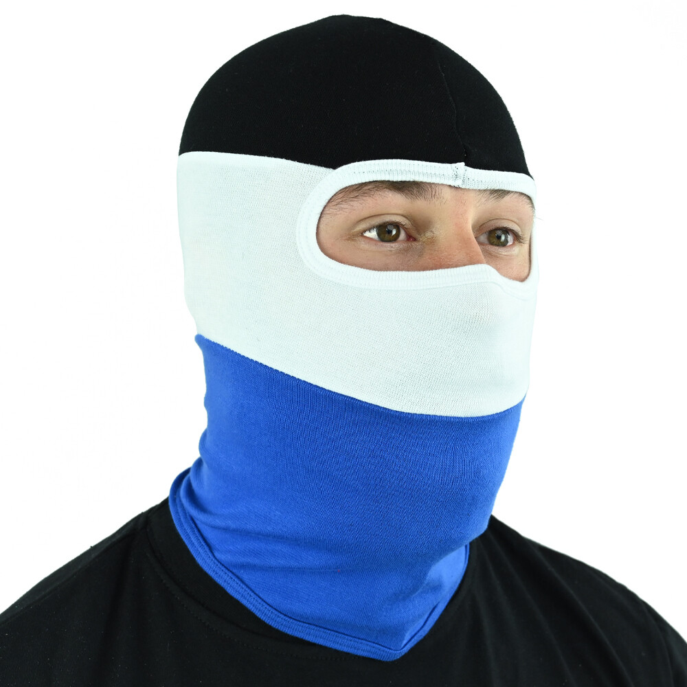 FACE MASK BALACLAVA HOOLIGANS NINJA CRUZEIRO WHITE BLACK BLUE FOOTBALL ...