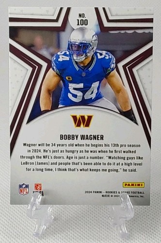 🏈2024 rookies & stars BOBBY WAGNER (red foil) football card #100🏈 ...