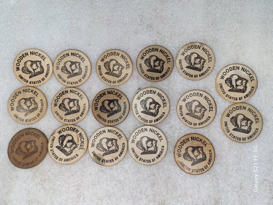 Lot of 17 Royal Donut Danville Illinois Wooden Nickel Tokens | eBay