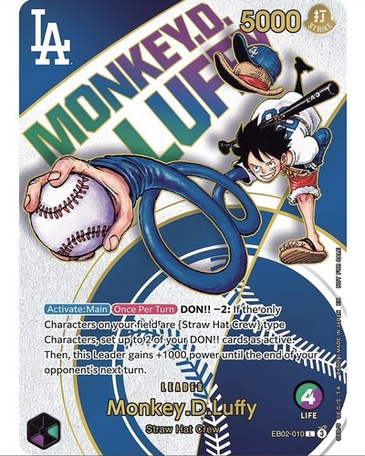 *PRESALE* DODGERS X ONE PIECE COLLAB PROMO CARD MONKEY D. LUFFY 07/03 ...