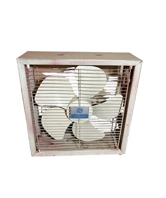 Vintage GE 16" X 16" Two Speed Metal Box Plastic Blade Fan Tested and ...