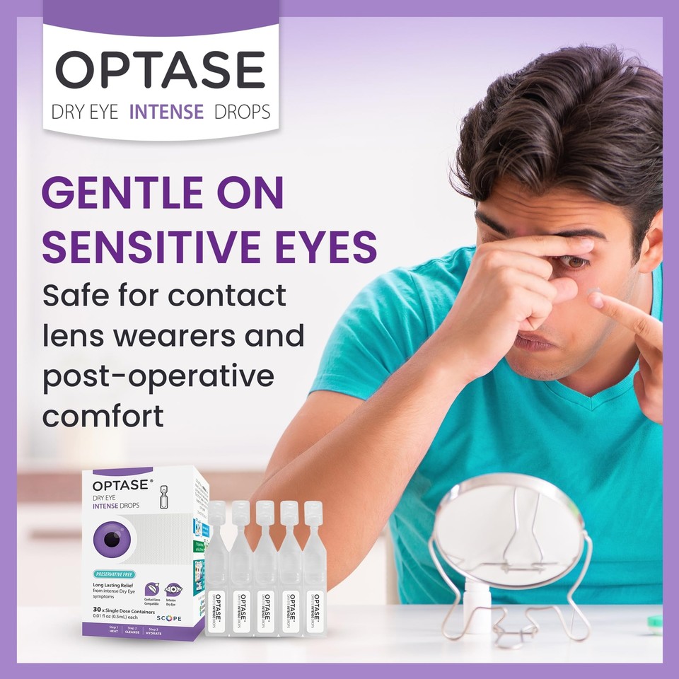 Optase Dry Eye Intense Drops Single Dose - Preservative Free Eye Drops ...