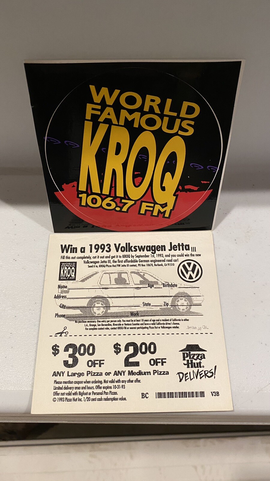KROQ 106.7 Radio 90’s Era Sticker- World Famous KROQ- Brand New/Vintage ...