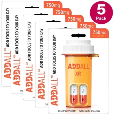 Addall XR 750mg Brain Boost Focus Concentration 5 pk (10 capsules) | eBay