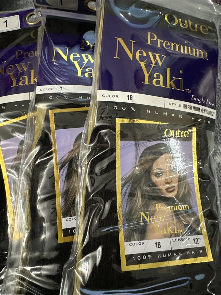 Outre Premium New Yaki Tangle Free Human Hair , 1B 12 Inches | eBay