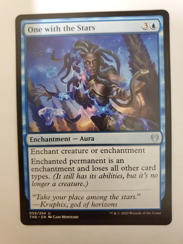 MTG Magic The Gathering Card One with the Stars Enchantment Aura Blue ...