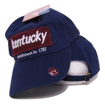 State of Kentucky Established in 1792 KY Blue Embroidered Baseball Cap ...